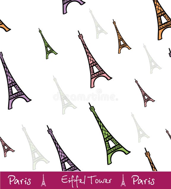 Eiffel tower pattern stock vector. Illustration of isolated - 72393311