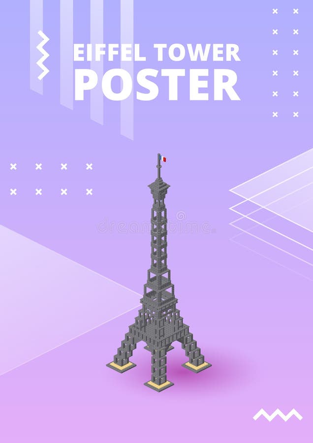 Eiffel Tower Poster for Print and Design. Vector Illustration. Stock ...