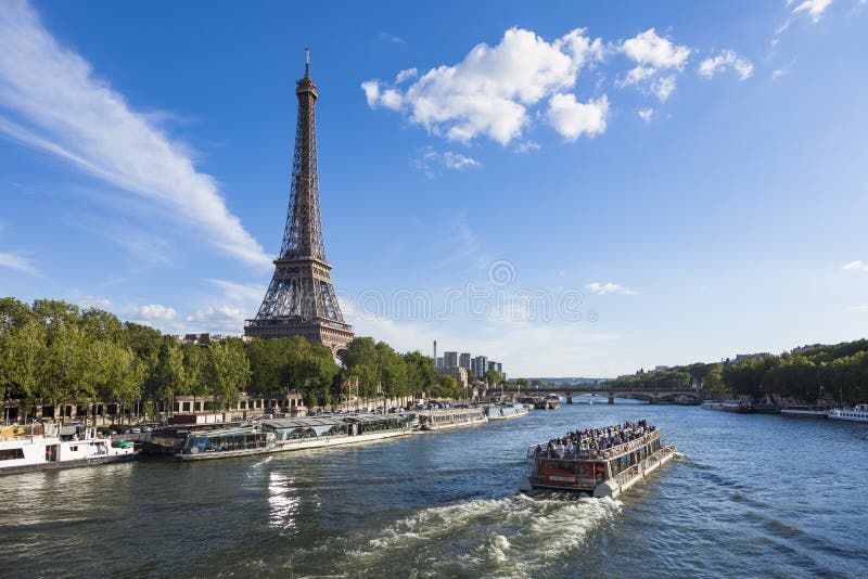 The Eiffel Tower and Seine River in Paris, France Editorial Image ...