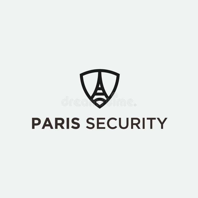 Eiffel Tower Shield Logo Design Vector Illustration Stock Vector ...