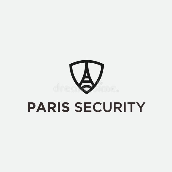 Eiffel Tower Shield Logo Design Vector Illustration Stock Vector ...