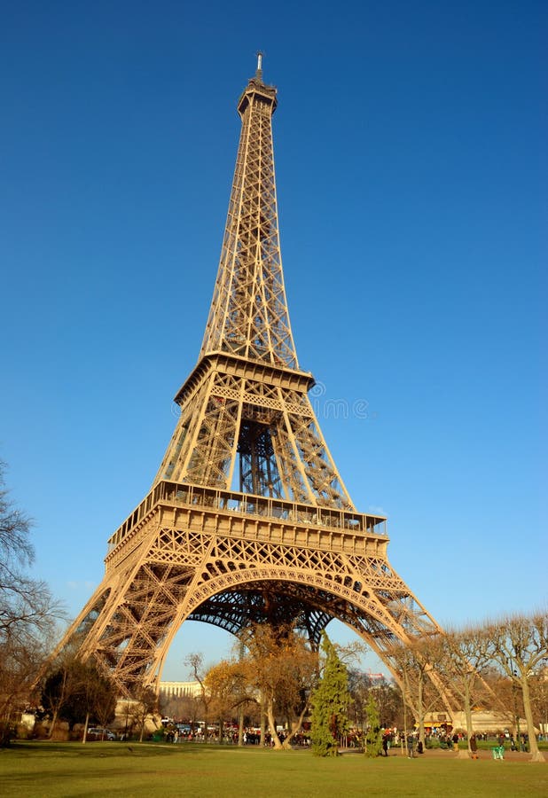Eiffel tower, side view stock photo. Image of high, champ - 8134800