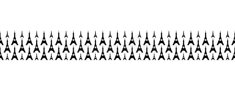 Eiffel Tower. Silhouette. Famous Landmark of Paris. Seamless Horizontal ...