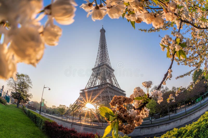 Eiffel Tower during Spring Time in Paris, France Stock Photo - Image of ...