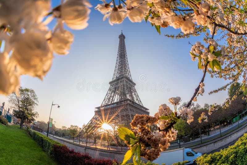 Eiffel Tower during Spring Time in Paris, France Stock Image - Image of ...