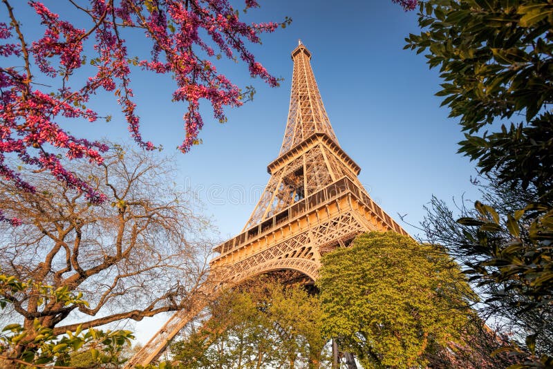 Eiffel Tower during Spring Time in Paris, France Stock Photo - Image of ...