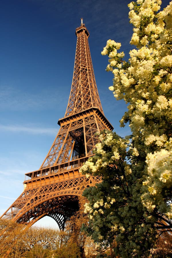 Eiffel Tower in Spring Time, Paris, France Stock Image - Image of ...