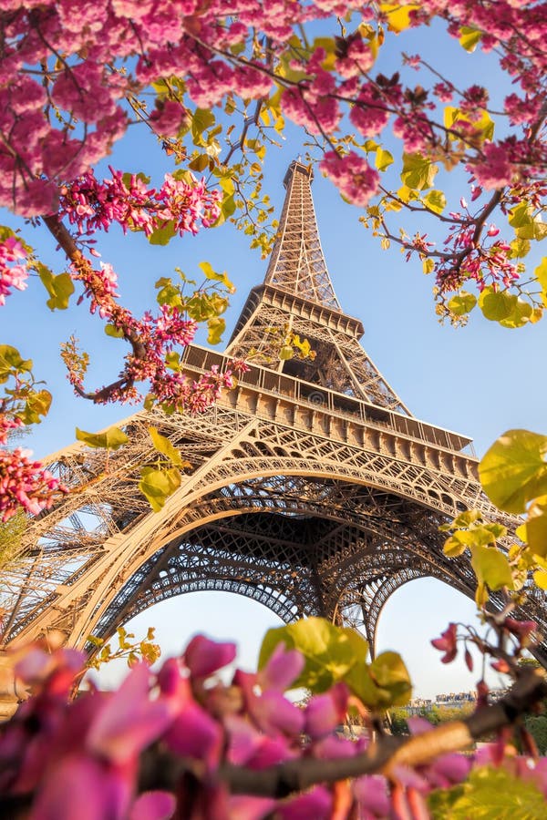 Eiffel Tower during Spring Time in Paris, France Stock Photo - Image of ...