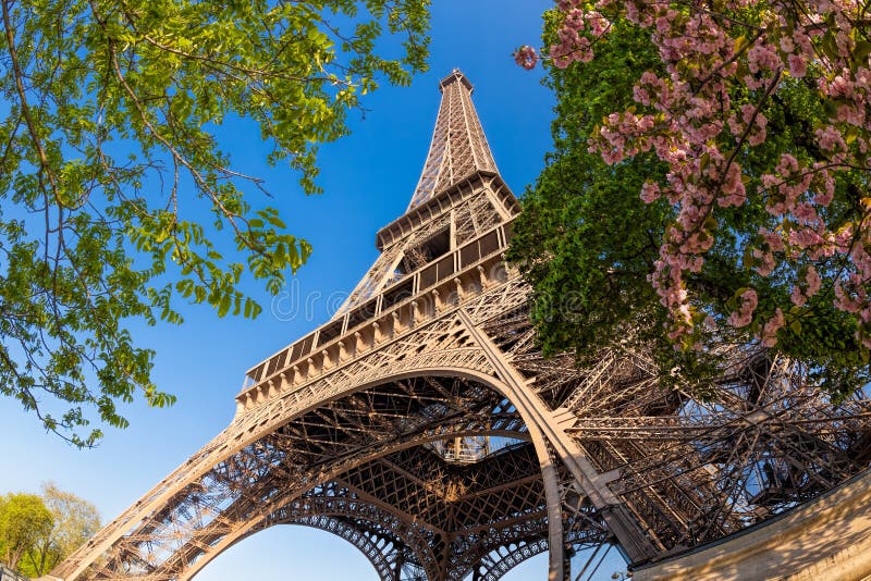 Eiffel Tower during Spring Time in Paris, France Stock Image - Image of ...
