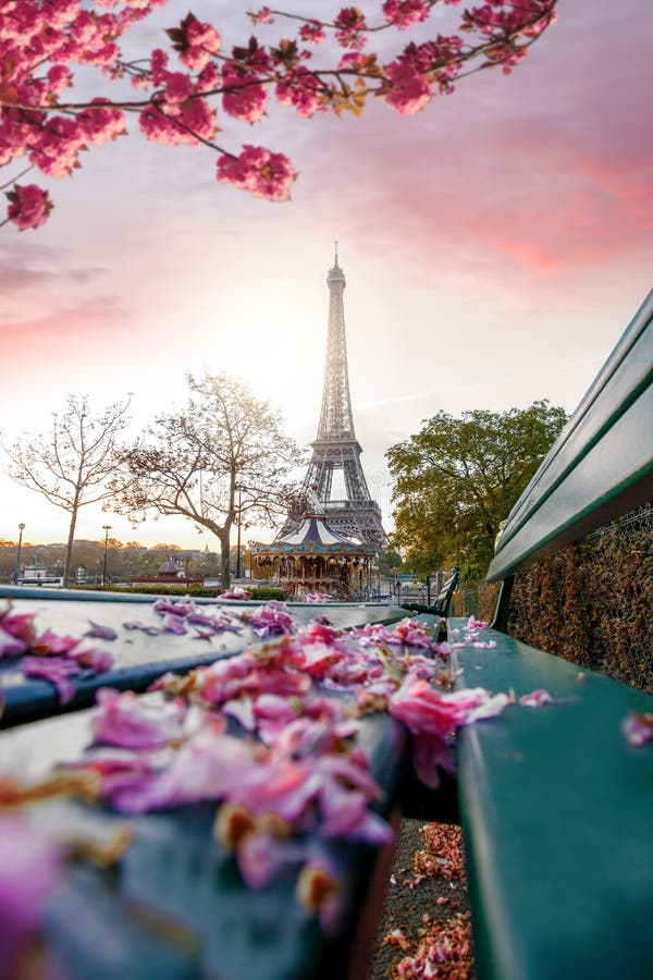 Eiffel Tower during Spring Time in Paris, France Stock Image - Image of ...