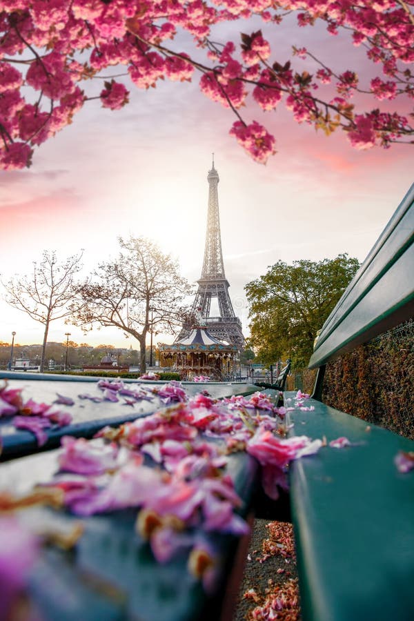 Eiffel Tower during Spring Time in Paris, France Stock Photo - Image of ...