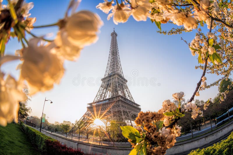 Eiffel Tower during Spring Time in Paris, France Stock Photo - Image of ...