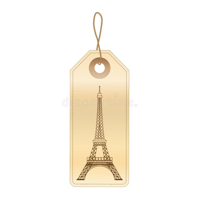 Eiffel Tower Tag stock vector. Illustration of print - 84966260