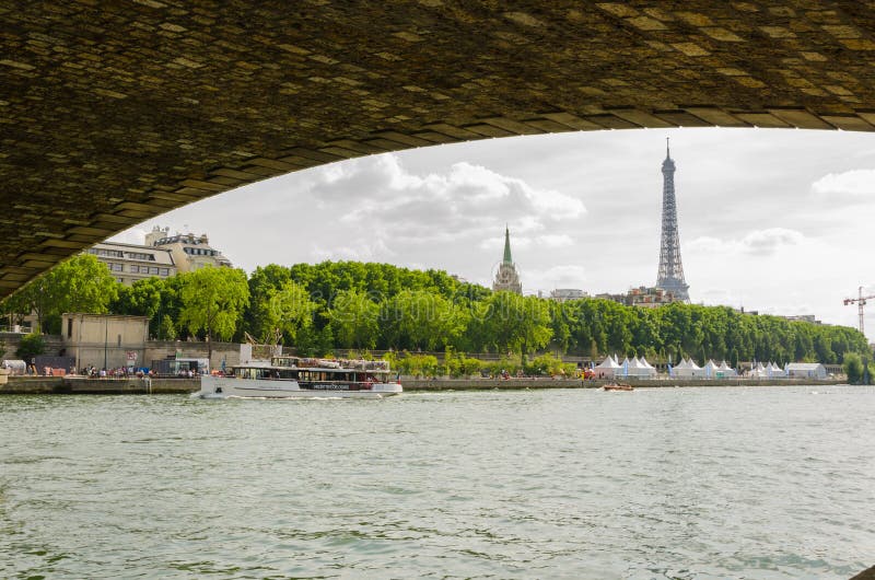 Eiffel Tower Under the Bridge Editorial Image - Image of banks ...