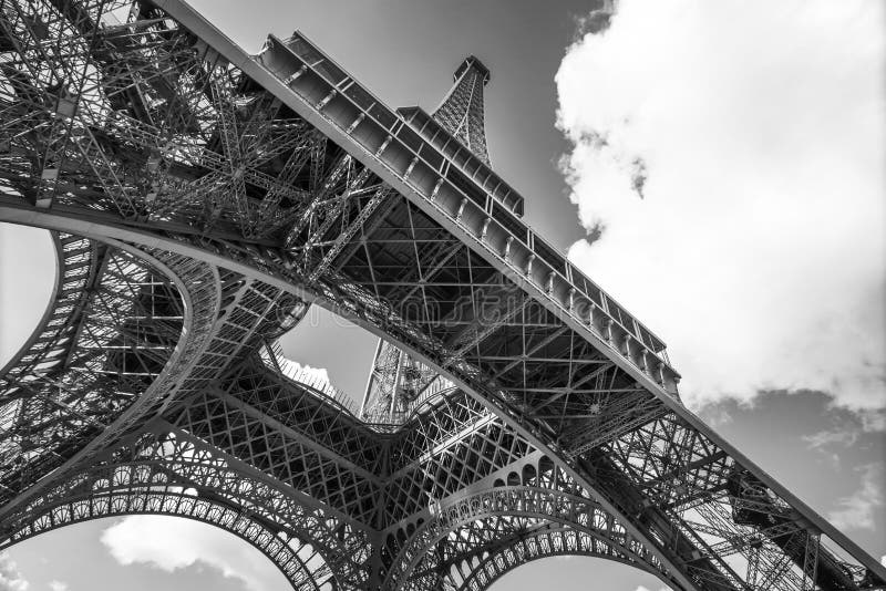 The Eiffel Tower, View from Below, Paris France Stock Image - Image of ...