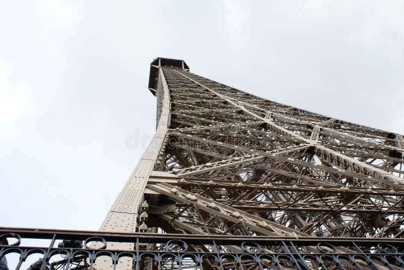 Eiffel Tower, a View from Below. Paris Stock Image - Image of tourism ...