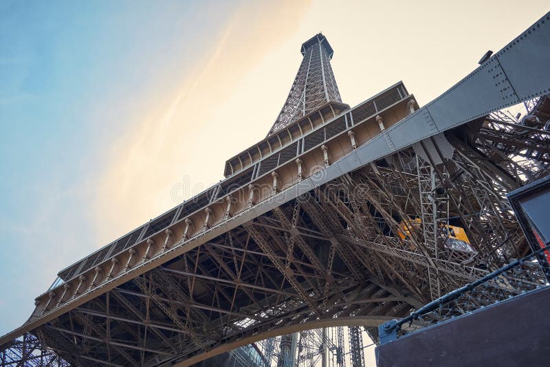 Eiffel Tower View from Below the Tower. Stock Image - Image of tourism ...