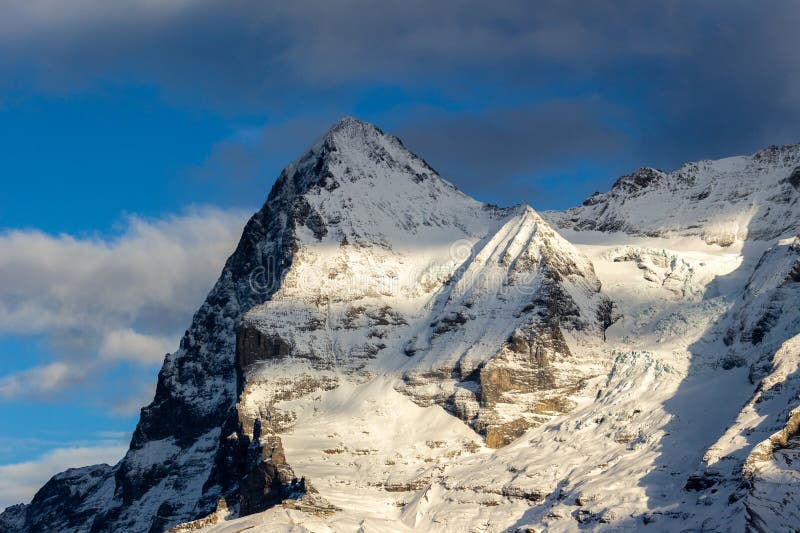 Eiger Mountain at Sunset in Winter. Switzerland Stock Photo - Image of ...