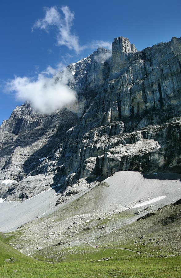 Eiger Northface Climbing Wall Stock Photo - Image of northface, hard ...