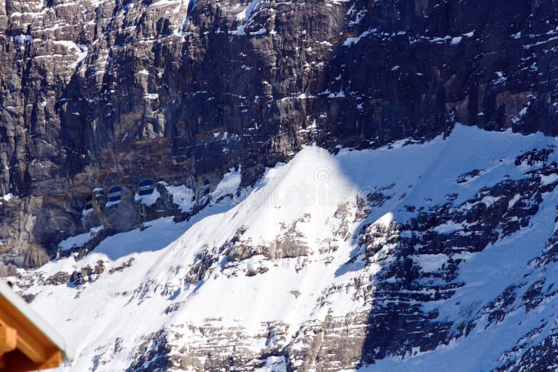 Eigerwald-Stations-Galeriefenster Auf Nordgesicht Eiger Stockbild ...