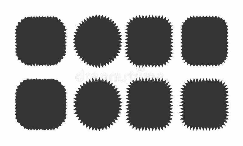 Eight Abstract Dark Grey Irregular Shapes Design Elements Badges Labels ...