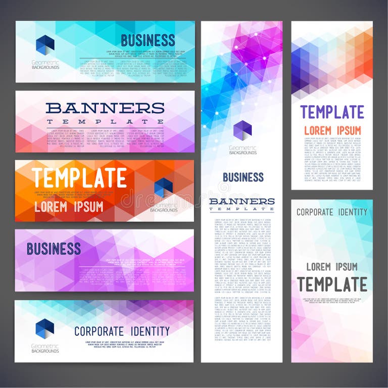 Eight Abstract Design Banners Vector Template Design Stock Vector ...