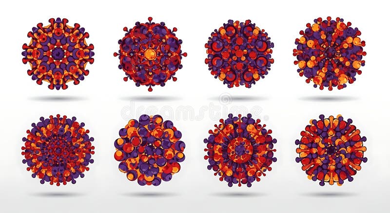 Abstract Viral Representations with Vibrant Color Palette Showcasing ...
