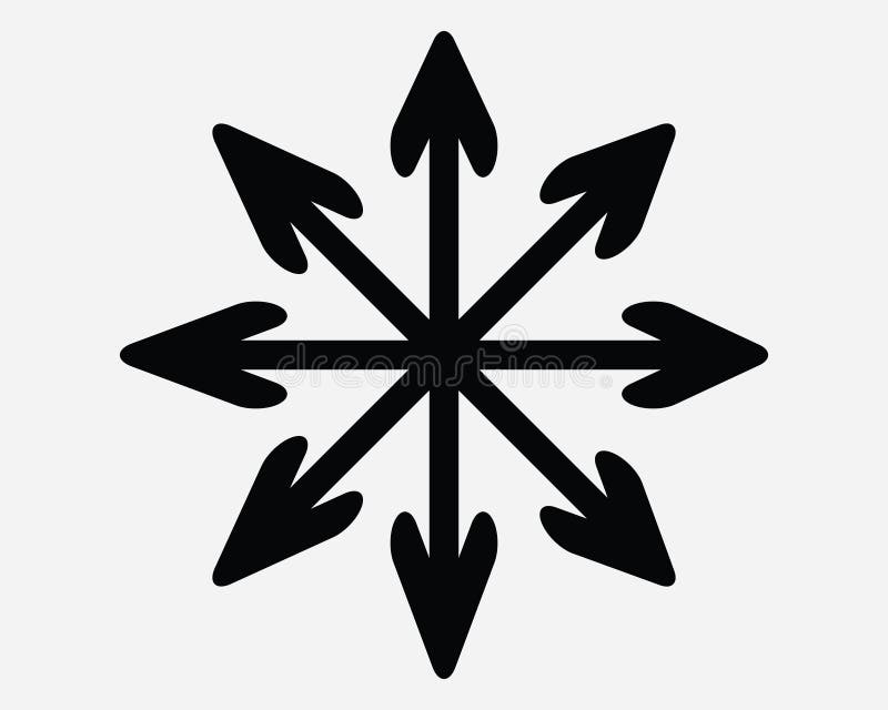 Eight Arrows Radial Circle Icon Arrowhead Point Pointer Direction ...