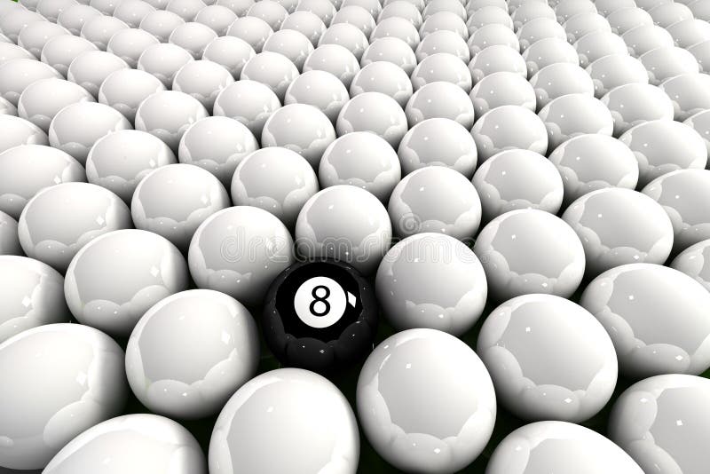 Man with Big Eight Ball Silhouettes Stock Illustration - Illustration ...