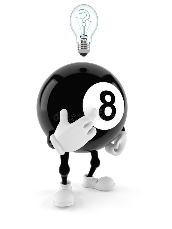 Eight Ball Character Thinking Stock Illustration - Illustration of ball ...