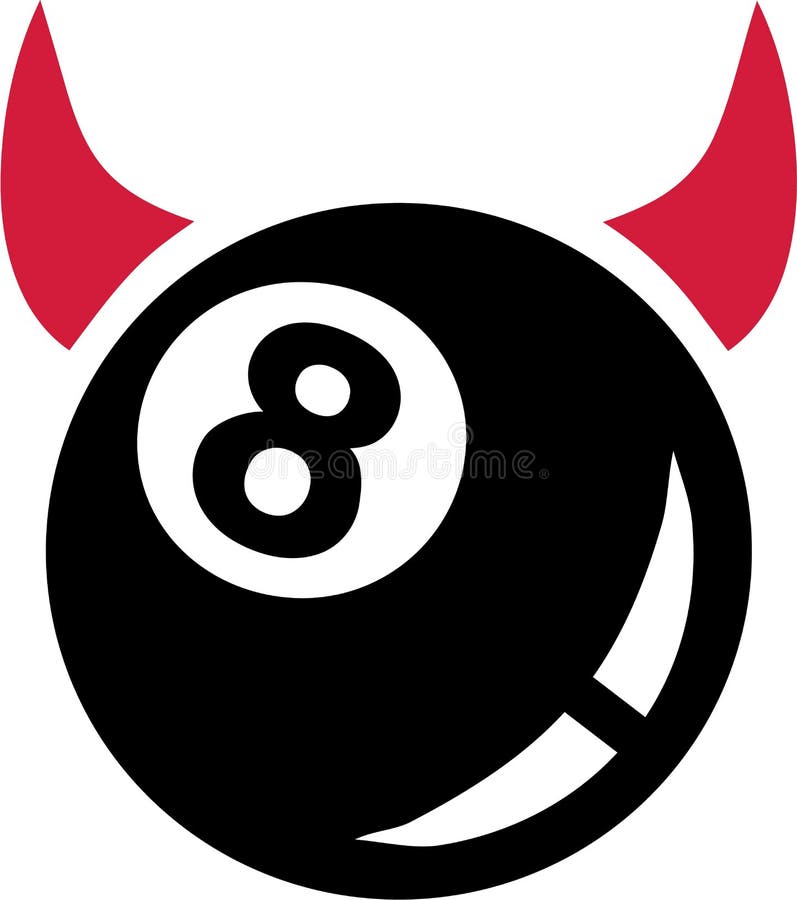 Eight Ball Devil Pool stock vector. Illustration of sport - 85846043
