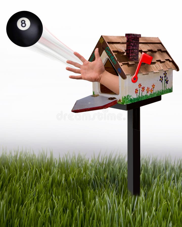 Eight ball out of maibox stock image. Image of mailing - 30458539