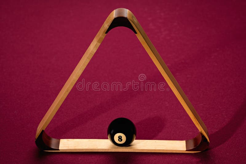 Eight Ball Placed within a Triangle Rack on a Pool Table Stock Image ...