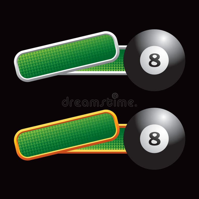 Eight Ball on Tilted Green Banners Stock Vector - Illustration of luck ...