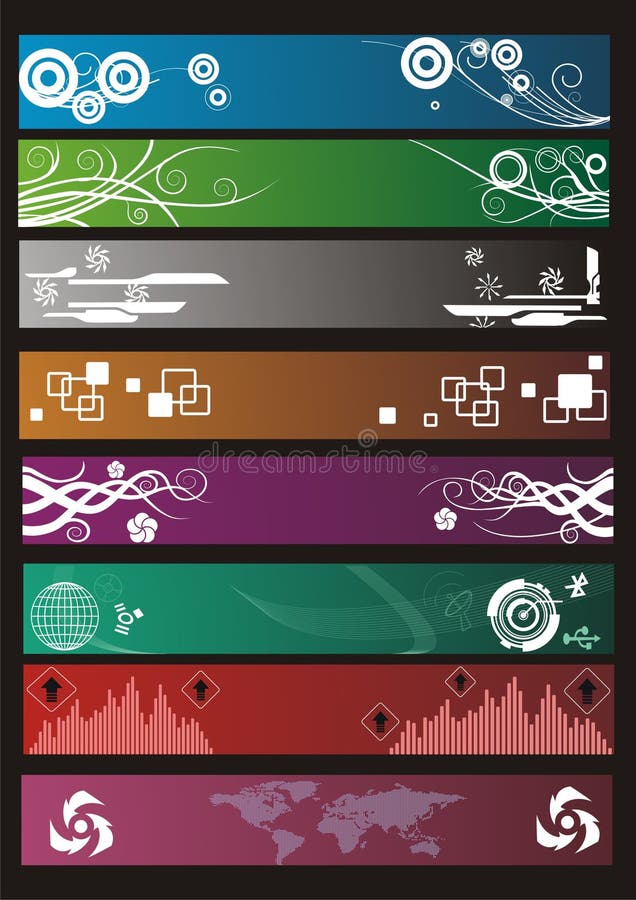 Eight banners stock vector. Illustration of beauty, floral - 4258195