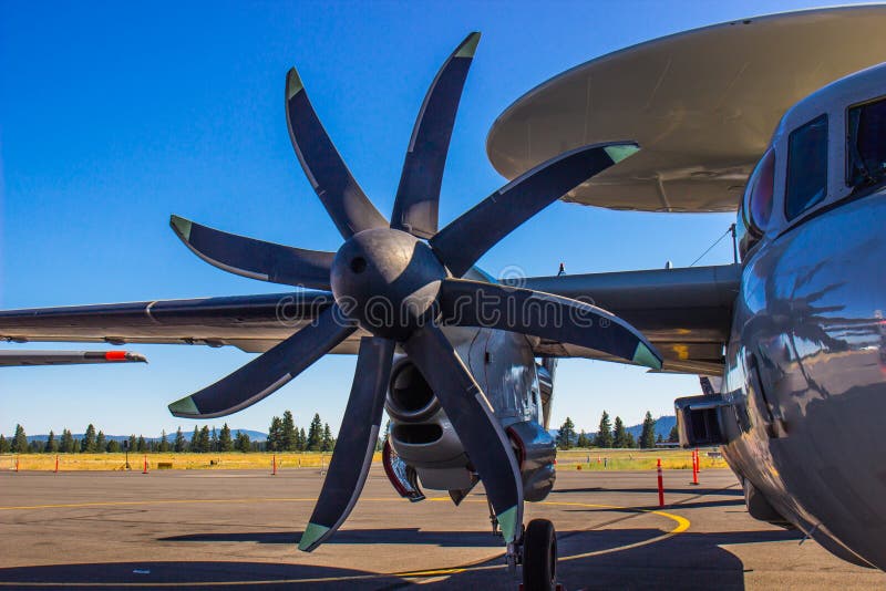Two-bladed Propeller Single-engine Aircraft, Close - Up Stock Image ...