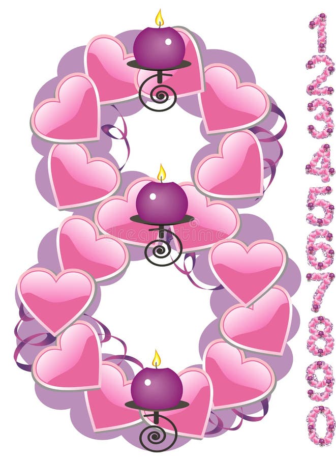 Eight candle stock vector. Illustration of streamers - 12280880