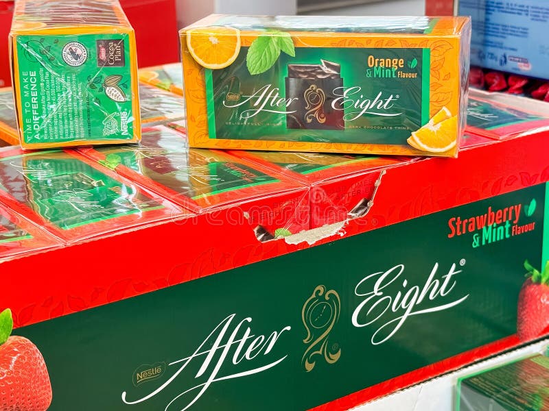 After Eight Chocolate Boxes with Orange and Strawberry Mint Flavors on ...