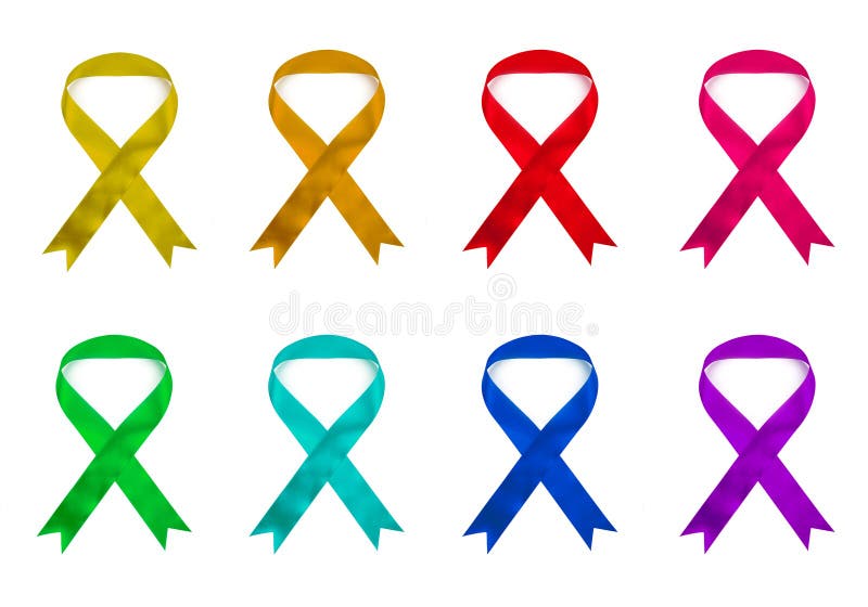 Colorful Cancer Ribbons As Health Symbols for All Types of Cancer in a ...
