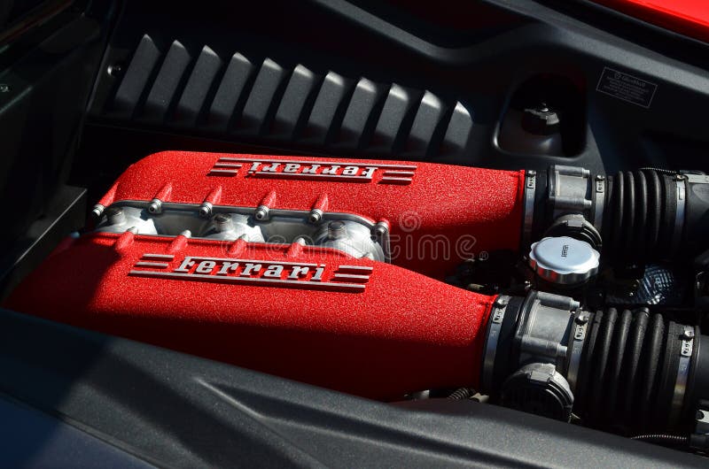 Eight Cylinder Ferrari Engine. Editorial Image - Image of ferrari ...