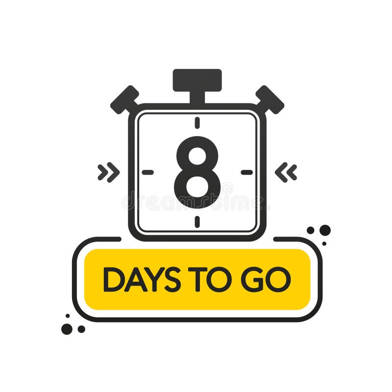 Two Days To Go. Flat Style on White Background. Countdown Timer. Vector ...