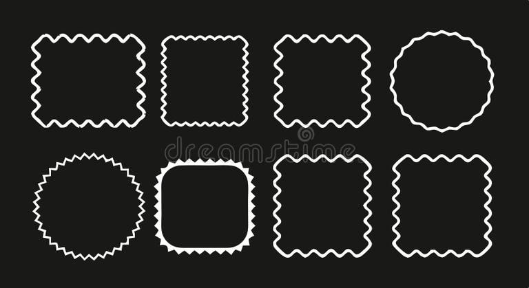 Eight Decorative Wavy Spiky Frames Design Elements Border Templates ...