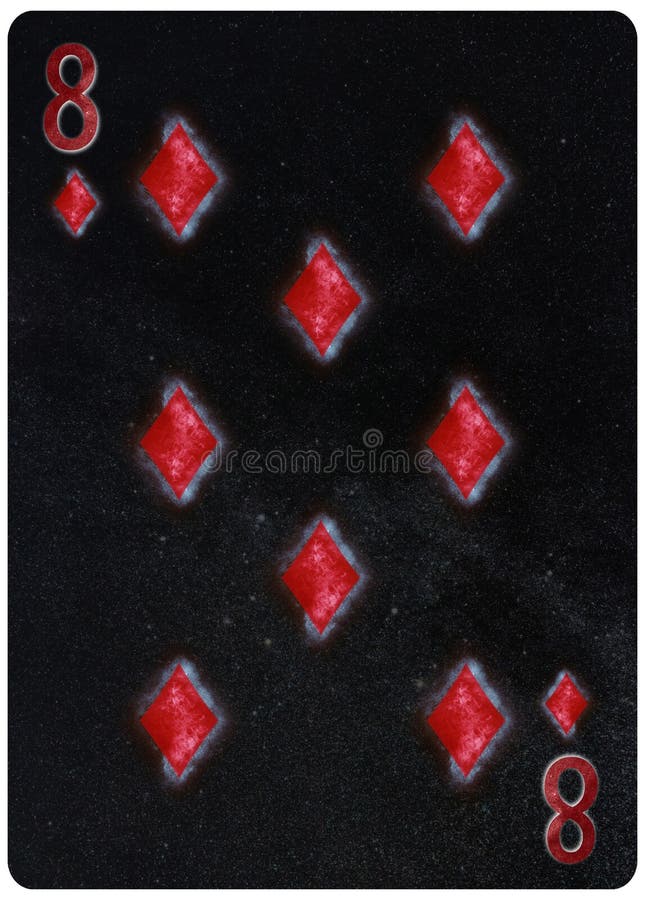Eight of Diamonds Playing Card Abstract Background Stock Illustration ...