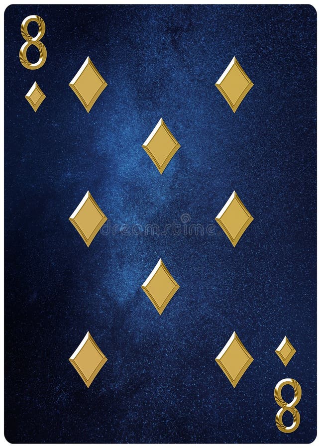 Eight of Diamonds Playing Card Stock Illustration - Illustration of ...