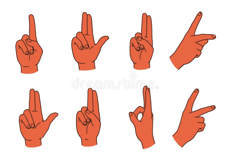 Hand signals clip art. stock illustration. Illustration of orange ...
