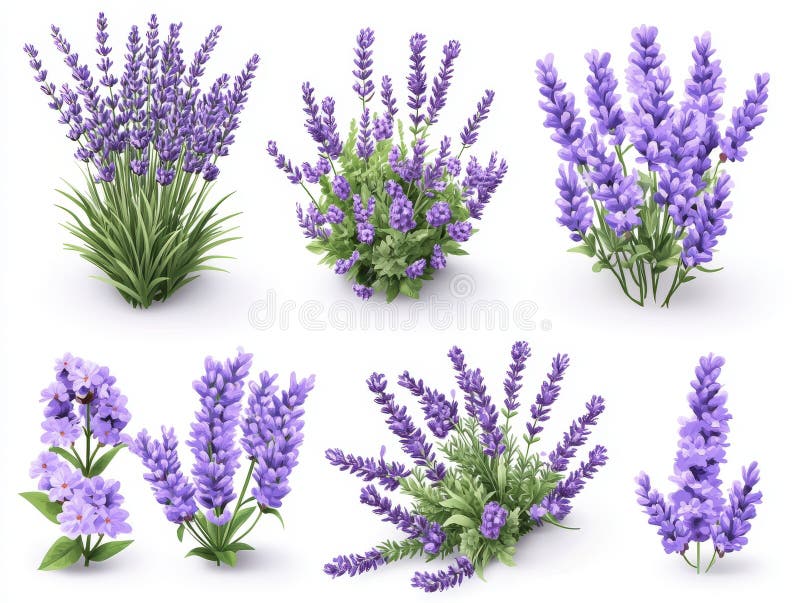 Lavender Plant Renderings Stock Illustrations – 8 Lavender Plant ...