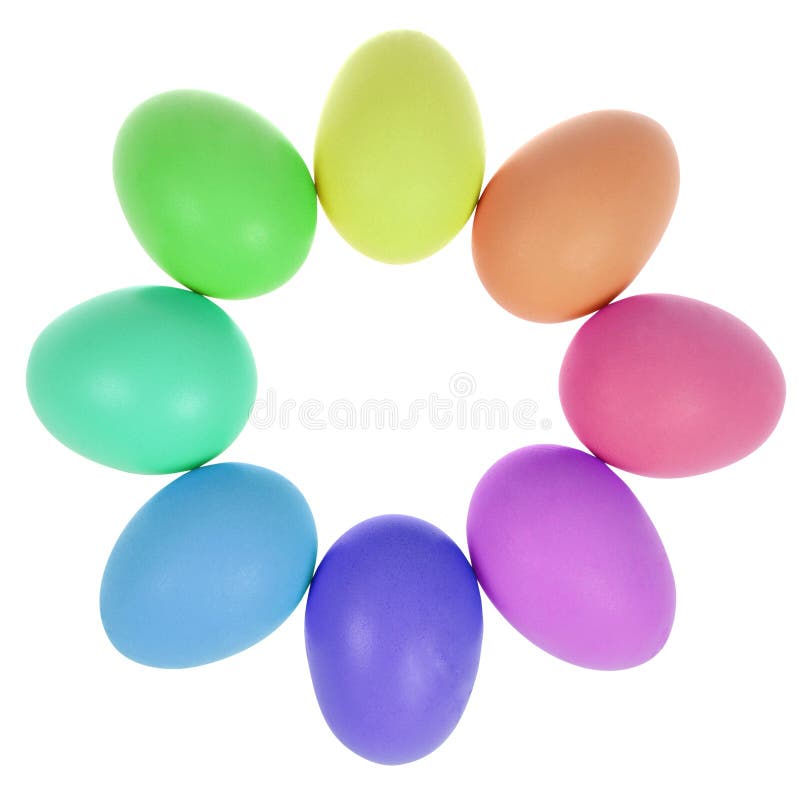 Eight Easter Eggs in Circle Stock Photo - Image of easter, isolated ...