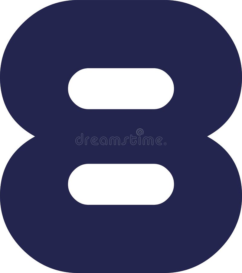 Eight fat number digit 8 stock vector. Illustration of isolated - 107182630