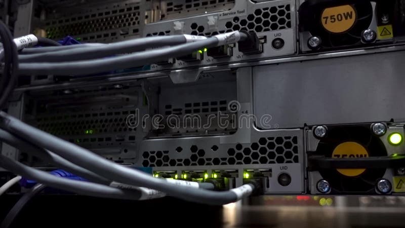 The Back of the Server Rack. Datacenter. Stock Footage - Video of ...