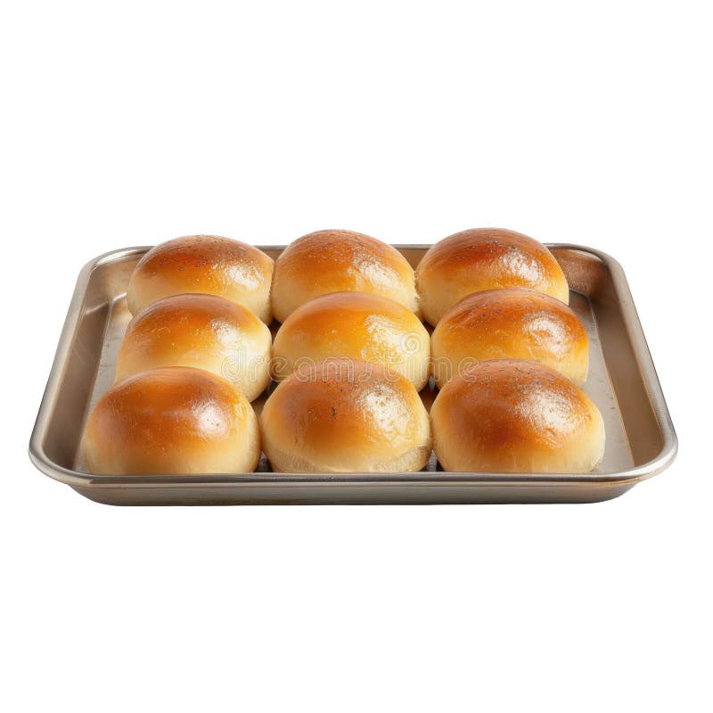 Eight Golden Brown Buns in a Baking Sheet Stock Photo - Illustration of ...
